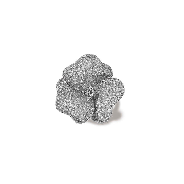 Bloom Large Flower White Diamond Ring – AS29