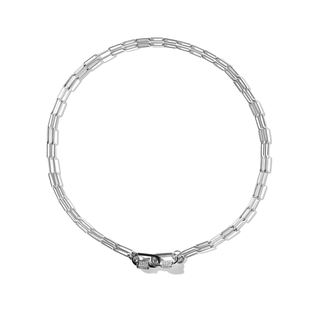 Double Diamond Carabiners Double Chain Necklace – AS29